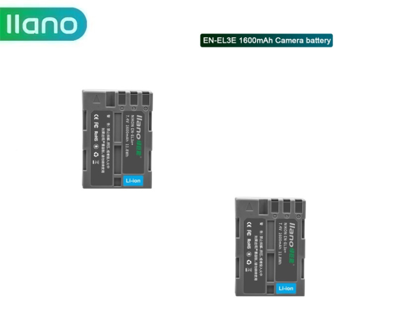 LLANO 綠巨能 2 PCS NIKON EN-EL3 / EN-EL3a / EN-EL3e Lithium-Ion Battery ...