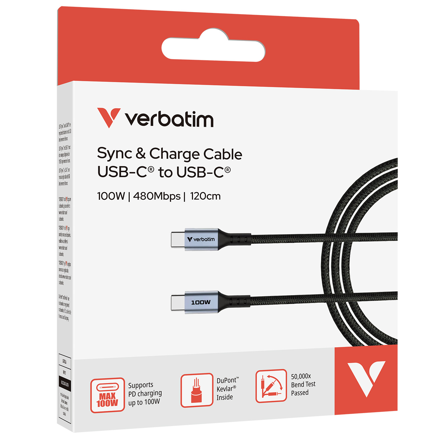 Verbatim 100w Sync And Charge Usb C 至 Usb C 充電傳輸線 Scc2 Cc100 12m 6007