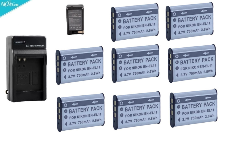 Nijia 8 Pcs Sony NP-BY1 / Nikon EN-EL11 / Pentax D-Li78 / Ricoh DB-80 ...