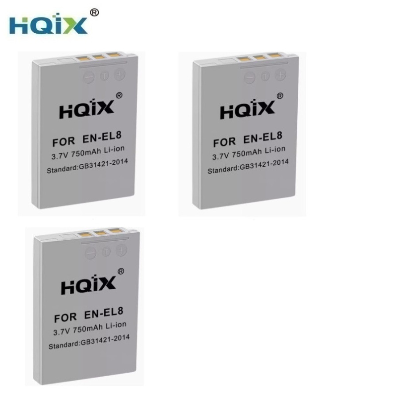 HQIX 3 Pcs EN-EL8 Lithium-Ion Battery Pack 代用鋰電池 (3.7V, 750mAh) 價錢、規格及用 ...