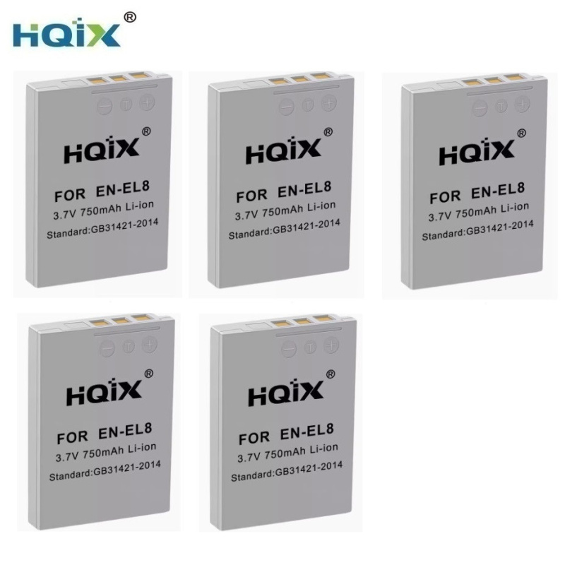 HQIX 5 Pcs EN-EL8 Lithium-Ion Battery Pack 代用鋰電池 (3.7V, 750mAh) 價錢、規格及用 ...