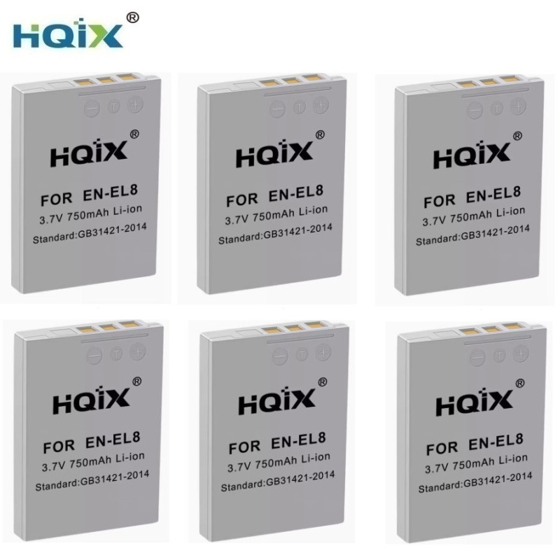 HQIX 6 Pcs EN-EL8 Lithium-Ion Battery Pack 代用鋰電池 (3.7V, 750mAh) 價錢、規格及用 ...