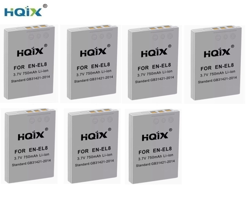 HQIX 7 Pcs EN-EL8 Lithium-Ion Battery Pack 代用鋰電池 (3.7V, 750mAh) 價錢、規格及用 ...