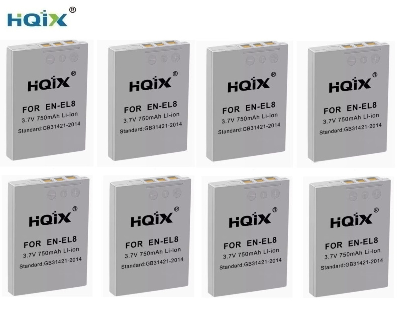 HQIX 8 Pcs EN-EL8 Lithium-Ion Battery Pack 代用鋰電池 (3.7V, 750mAh) 價錢、規格及用 ...