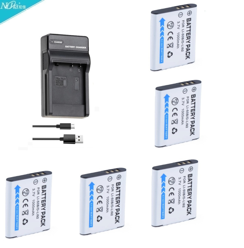 Nijia 5 PCS Olympus Li-50B / Pentax D-Li92 Fully Decoded Info-Lithium ...