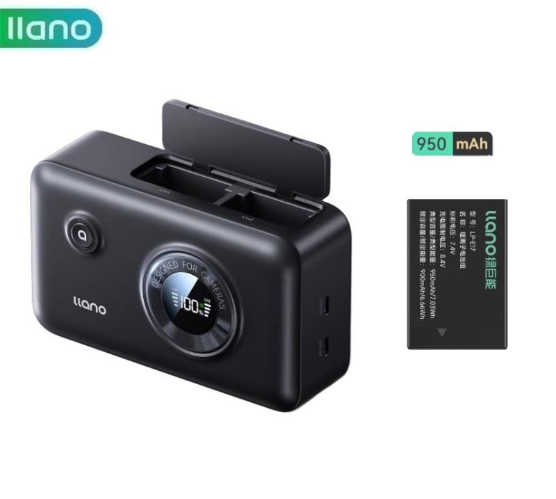LLANO 綠巨能 LP-E17 Lithium-Ion Battery Pack With 18W Fast Dual Camera ...