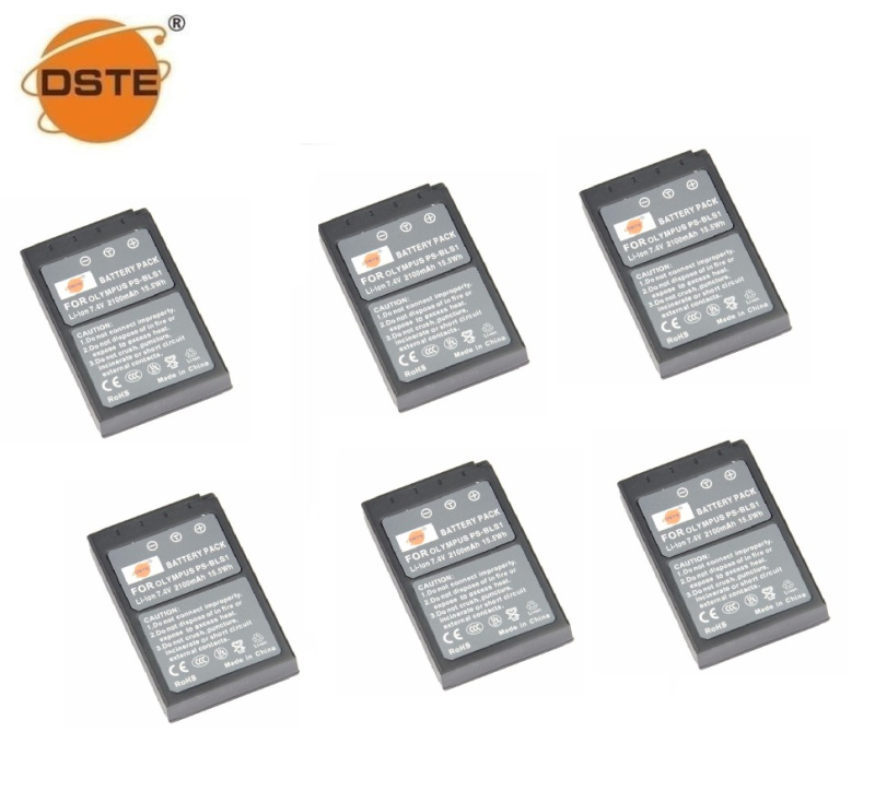 DSTE 6 PCS Olympus BLS-1 / BLS-5 / BLS-50 / BLS1 / BLS5 / BLS50 Lithium ...