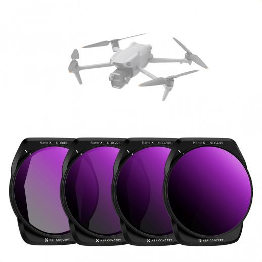 K&F Concept ND8/PL + ND16/PL + ND32/PL + ND64/PL Filter Set For DJI Air ...