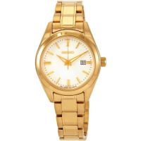 Seiko 精工 29.8mm 白色錶盤金色不鏽鋼女士石英手錶 SUR632P1 價錢、規格及用家意見 - 香港格價網 Price.com.hk