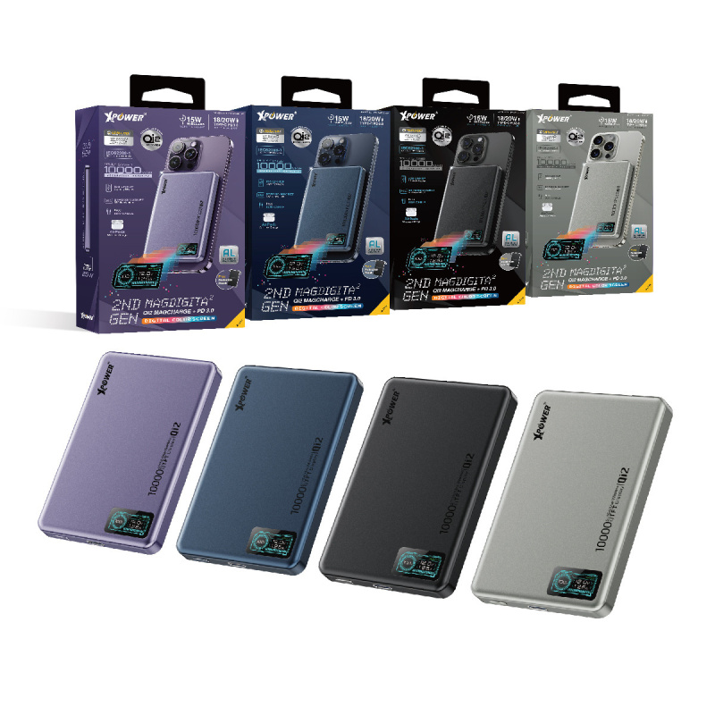 XPower MagDigita² 第2代彩屏顯示鋁合金外殼 PD3.0+QI2 磁吸移動電源 10000mAh 價錢、規格及用家意見 ...