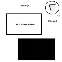 FOCUS 200吋 16:9 Portable Projector Screen 白玻纖投影幕布 - 442 (W) x 252cm (H ...