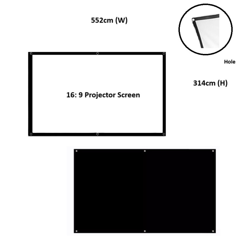 FOCUS 250吋 16:9 Portable Projector Screen 白玻纖投影幕布 - 552 (W) x 314cm (H ...