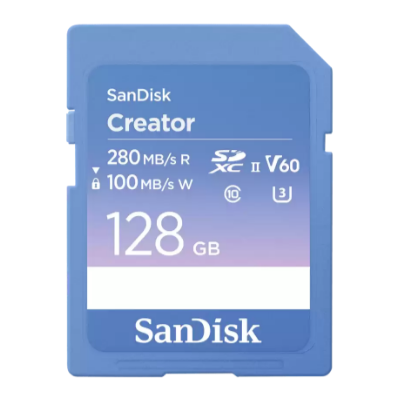 SanDisk Creator V60 U3 C10 SDXC UHS-II 記憶卡 128GB [R:280 W:100] (SDSDXEP ...