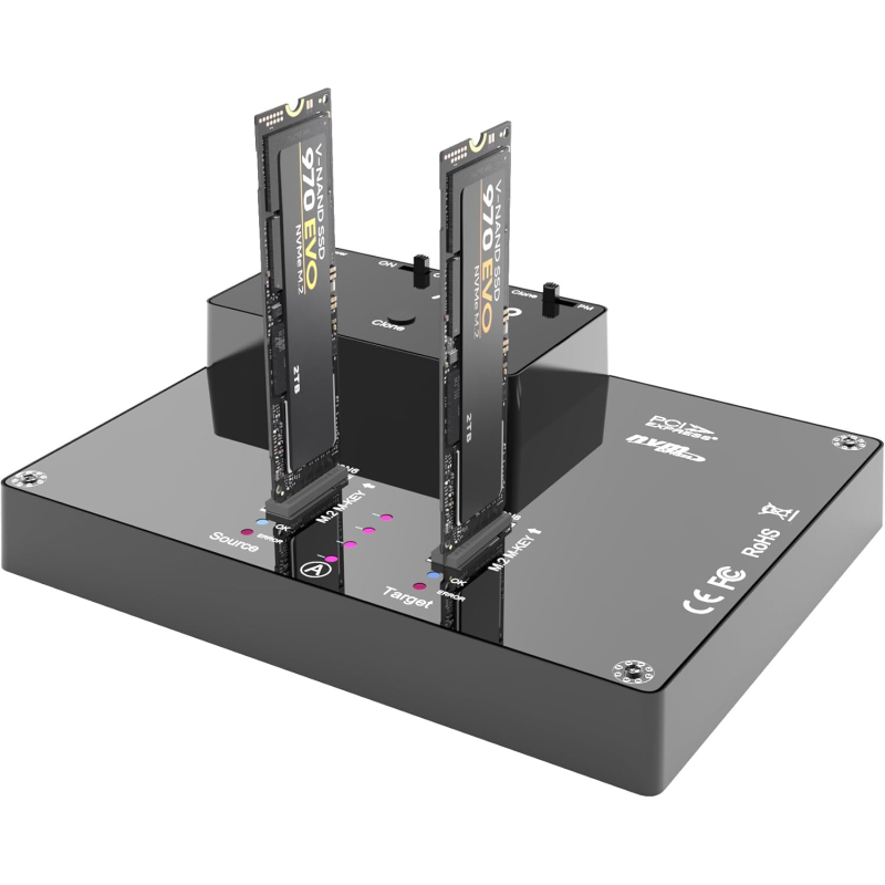 Maiwo Dual Bay M2.NVMe SSD Duplicator USB3.2 Gen2 10Gbp 外置複製硬碟底座 K3015P ...