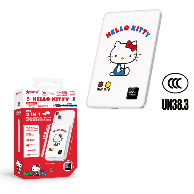 XPower x Sanrio Hello Kitty 3合1磁吸+PD3.0鋁合金移動電源 5000mAh (3C認證版) M5K 價錢、規格及用家意見 - 香港格價網 Price.com.hk