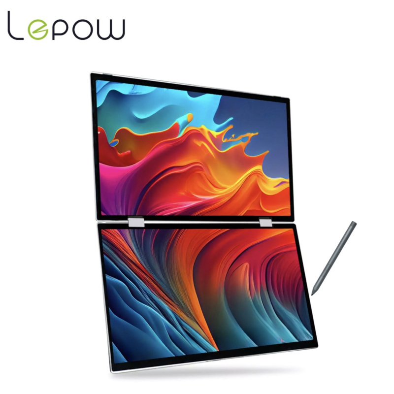 Lepow 14吋 Portable Dual Views Pro Touch & Stylus Pen Portable Monitor ...