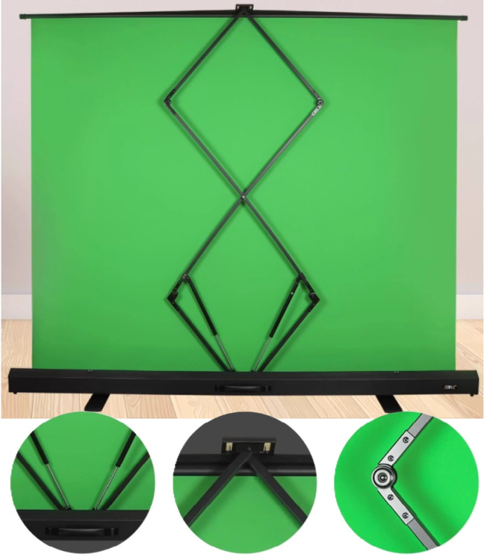 JAVES 250cm(W) x 250cm(H) Roll Up Screen Portable Chromakey Background ...