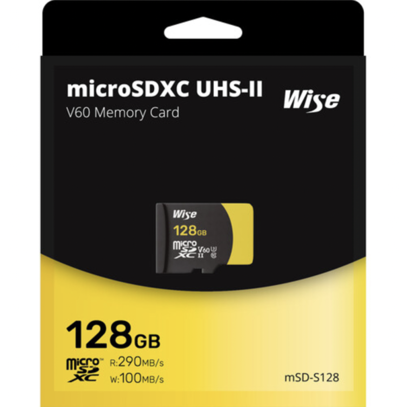 Wise Advanced microSDXC UHS-II V60 記憶卡 128GB [R:290 W:100] (mSD-S128 ...