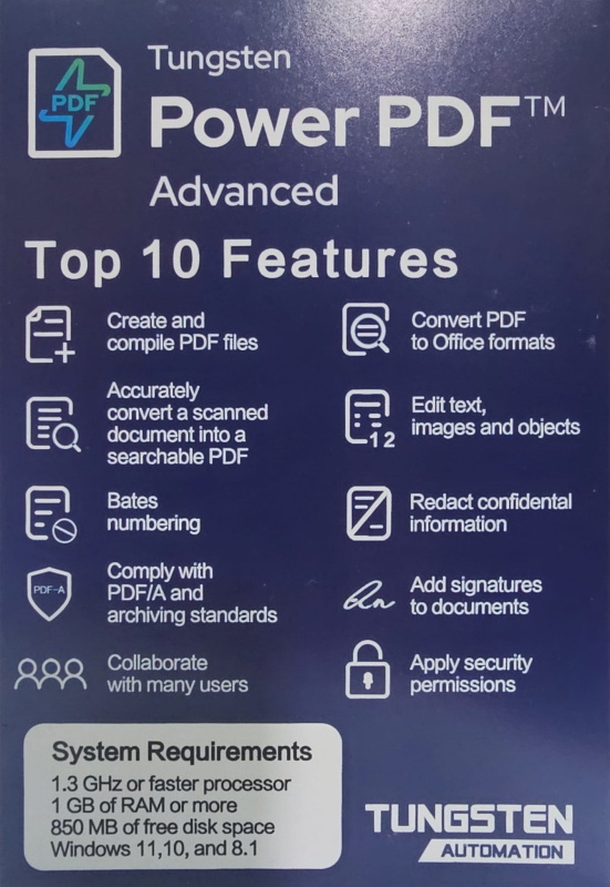 Tungsten Power PDF Advanced for Windows - Version 5 (1用戶) 價錢、規格及用家意見 ...