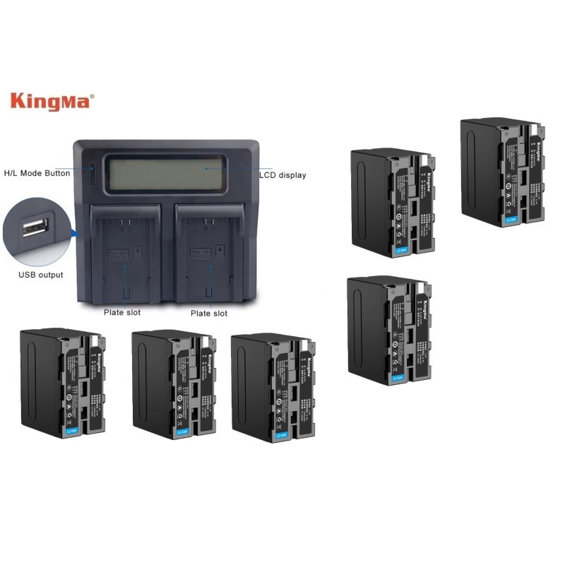 KINGMA 6 PCS NP-F970 / K-NP-F970 L-Series Fully Decoded Lithium-Ion ...