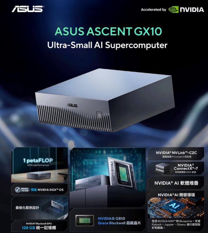 ASUS Ascent GX10 (NVIDIA GB10, 128GB+4TB SSD) 價錢、規格及用家意見 - 香港格價網 Price ...